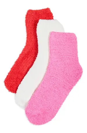 STEMS Stems 3-Pack Lounge Ankle Socks Red/pink/white
