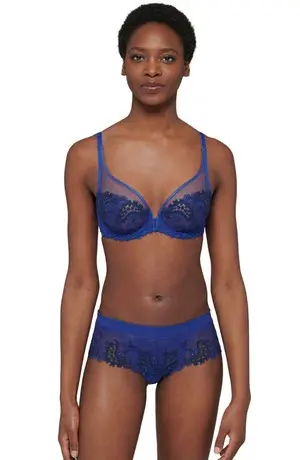 Simone Perele Wish Embroidered Boyshorts - Electric Blue