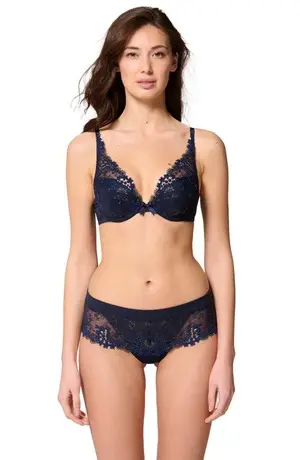 Simone Perele Wish Embroidered Boyshorts - Saphire