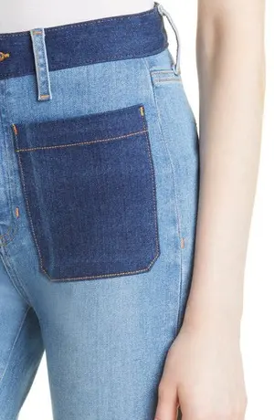 Veronica Beard Florence Colorblock Flare Jeans
