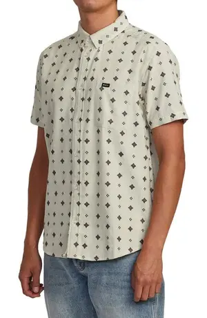 Rvca That'll Do Dobby Short Sleeve Button-down Shirt - Latte