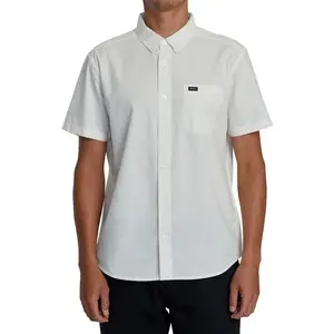 Rvca That'll Do Dobby Short Sleeve Button-down Shirt Natural