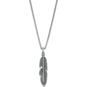 DEGS & SAL Feather Pendant Necklace - Silver