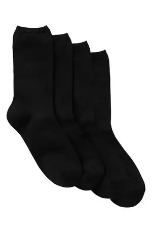 STEMS 4-pack Comfort Crew Socks - Black