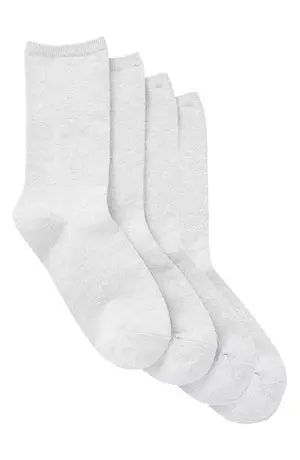 STEMS 4-pack Comfort Crew Socks - White
