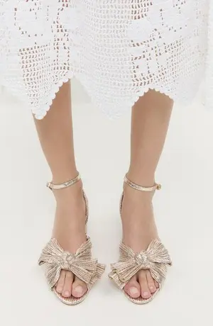 LOEFFLER RANDALL Dahlia Ankle-strap Knotted Sandals - Champagne