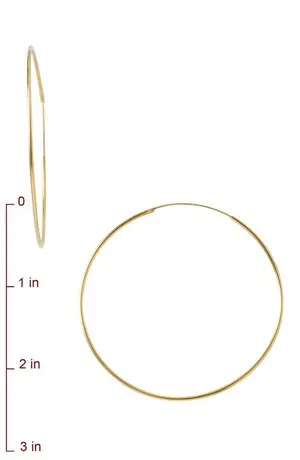 Argento Vivo Extra Large Endless Hoop Earrings - Gold