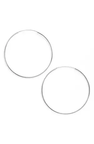 Argento Vivo Argento Vivo Sterling Silver Extra Large Endless Hoop Earrings Silver