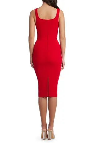 Dress The Population Sloane Sleeveless Sheath Dress - Rouge
