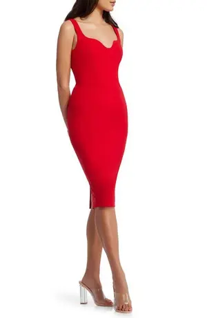 Dress The Population Sloane Sleeveless Sheath Dress - Rouge