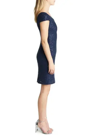 Alex Evenings Sequin Corded Lace Cocktail Dress