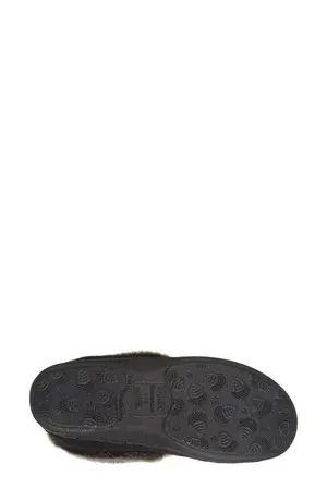 Acorn Faux Fur Slipper - Black