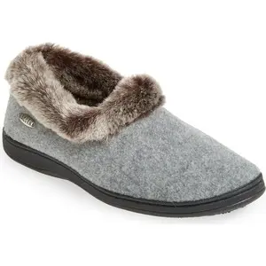 Acorn Faux Fur Slipper - Stone