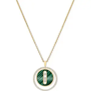 Messika Lucky Move Malachite & Diamond Pendant Necklace - Yellow Gold