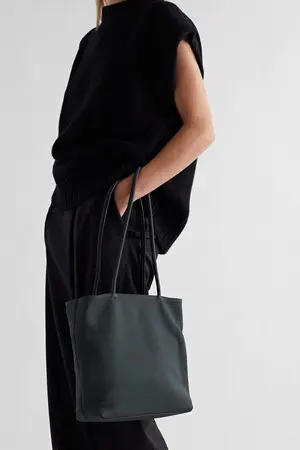 THE ROW Medium Textured-leather Tote Blue