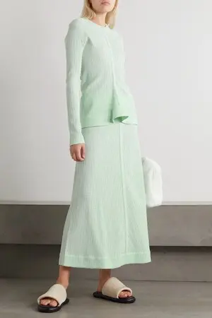 JIL SANDER - Textured-crepe Midi Skirt