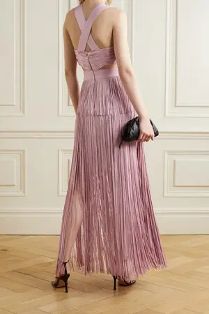 Herve Leger Cutout Fringed Bandage Gown