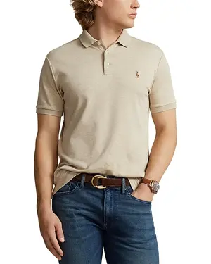 Polo Ralph Lauren Classic Fit Soft Cotton Polo Shirt Beige Heather