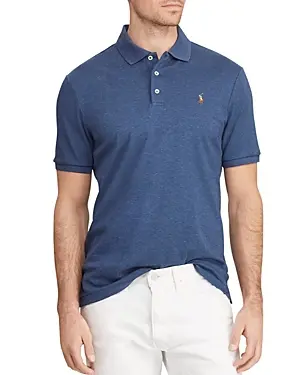 Polo Ralph Lauren Classic Fit Soft Cotton Polo Shirt Derby Blue Heather