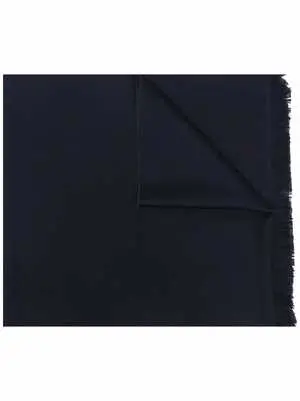 Emporio Armani Frayed-hem Wool Scarf - Blue