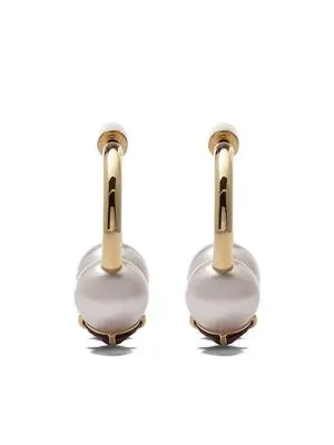 TASAKI 18kt Yellow Garnet And Akoya Pearl Earrings - Gold
