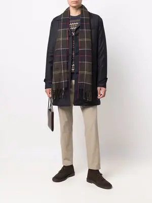 Barbour Check-print Fringed Scarf