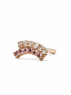 MARIA BLACK 14kt Yellow Diamond And Pink Sapphire Stud Earring