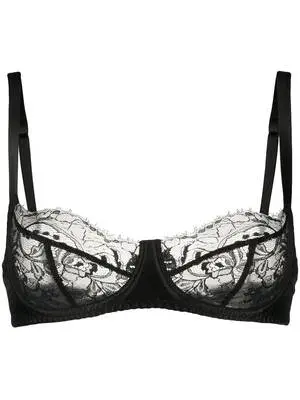 FLEUR OF ENGLAND Lace Balconette Bra - Black