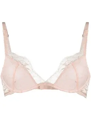 FLEUR OF ENGLAND Lace-embellished Plunge Bra - Pink