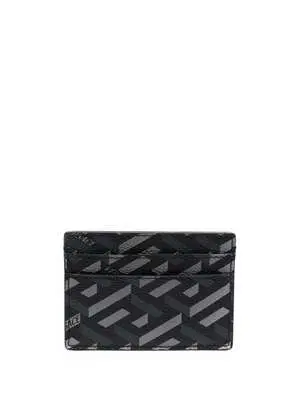 Versace La Greca Leather Cardholder