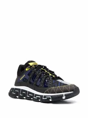 Versace Trigreca Panelled Cut-out Sneakers