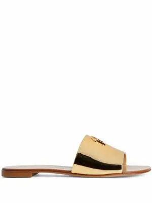 GIUSEPPE ZANOTTI Shirley Metallic Flat Sandals - Gold
