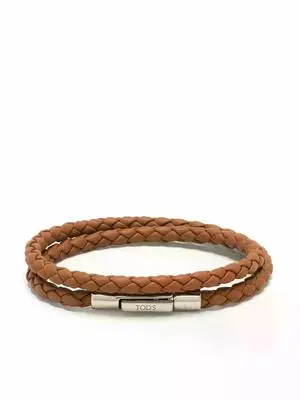 TOD'S Woven Leather Bracelet - Brown