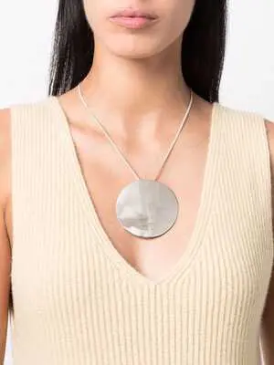 JIL SANDER Round Pendant Necklace