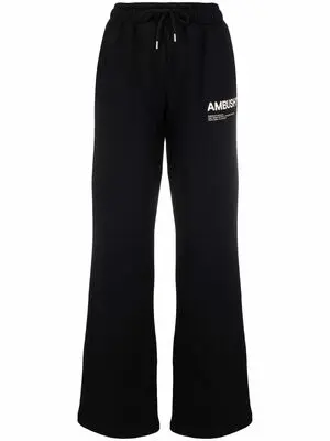AMBUSH Logo-print Fleece Track Pants - Black