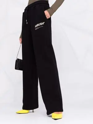 AMBUSH Logo-print Fleece Track Pants - Black