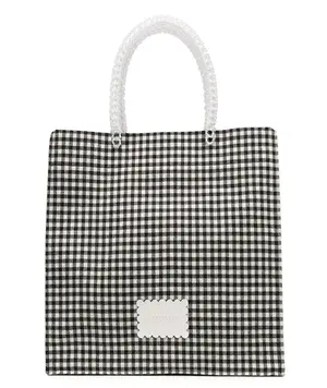 Shrimps Gingham-check Medium Shopper Tote