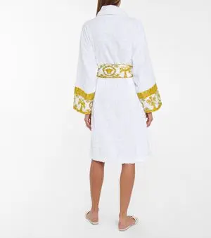 Versace Baroque Cotton Bathrobe - White