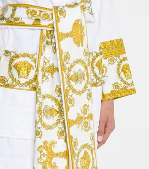 Versace Baroque Cotton Bathrobe - White
