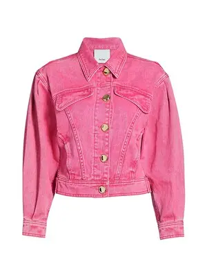 Acler Acler Florence Cropped Denim Jacket - Neon Pink