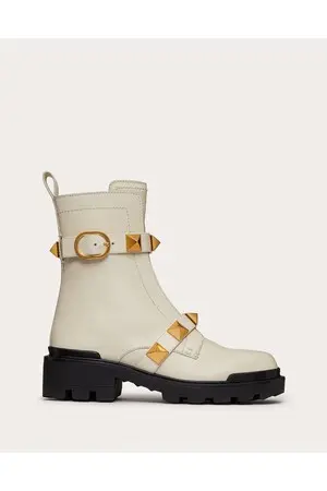 Valentino Garavani Roman Stud Calfskin Combat Boot 40mm