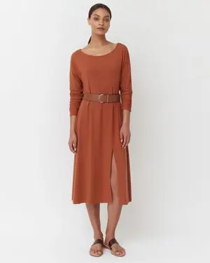 Cuyana Wide Leather Belt Brown