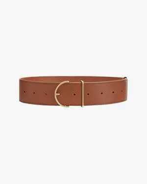 Cuyana Wide Leather Belt - Chestnut