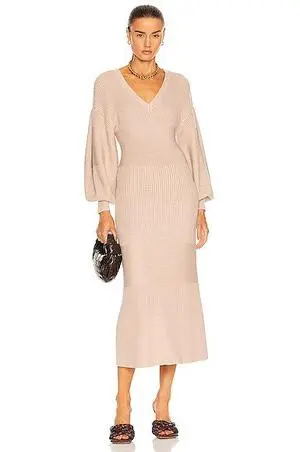 Staud Carnation Dress In Beige