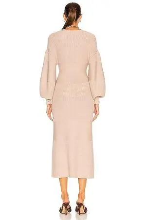 Staud Carnation Dress In Beige