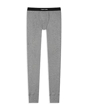 TOM FORD Cotton Blend Long Underwear Gray