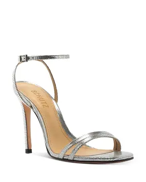 Schutz Altina High-heel Strappy Sandals - Prata