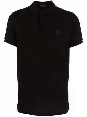 Moncler Tricolour-detail Polo Shirt - Black