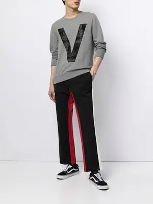 PORTS V Side-stripe Straight Trousers