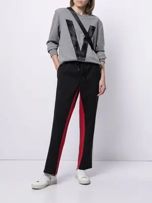 PORTS V Side-stripe Straight Trousers